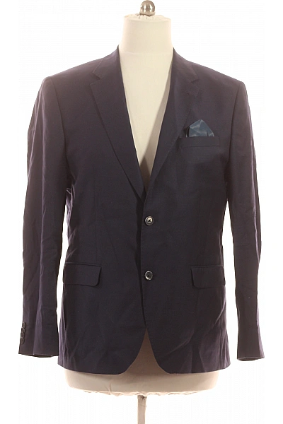 Hugo Boss Pánské sako elegantní business bavlněné dvouřadé tmavě modré ...
