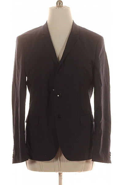 Hugo Boss Pánské sako elegantní business bavlněné dvouřadé tmavě modré ...
