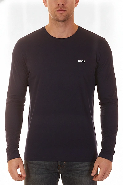 Hugo Boss Pánské tričko s dlouhým rukávem a nápisem basic černé Vel. XL ...
